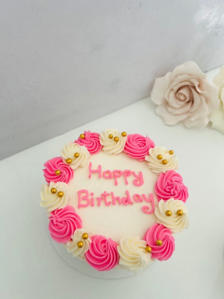 White and pink mini cake 300g - Cake Villa